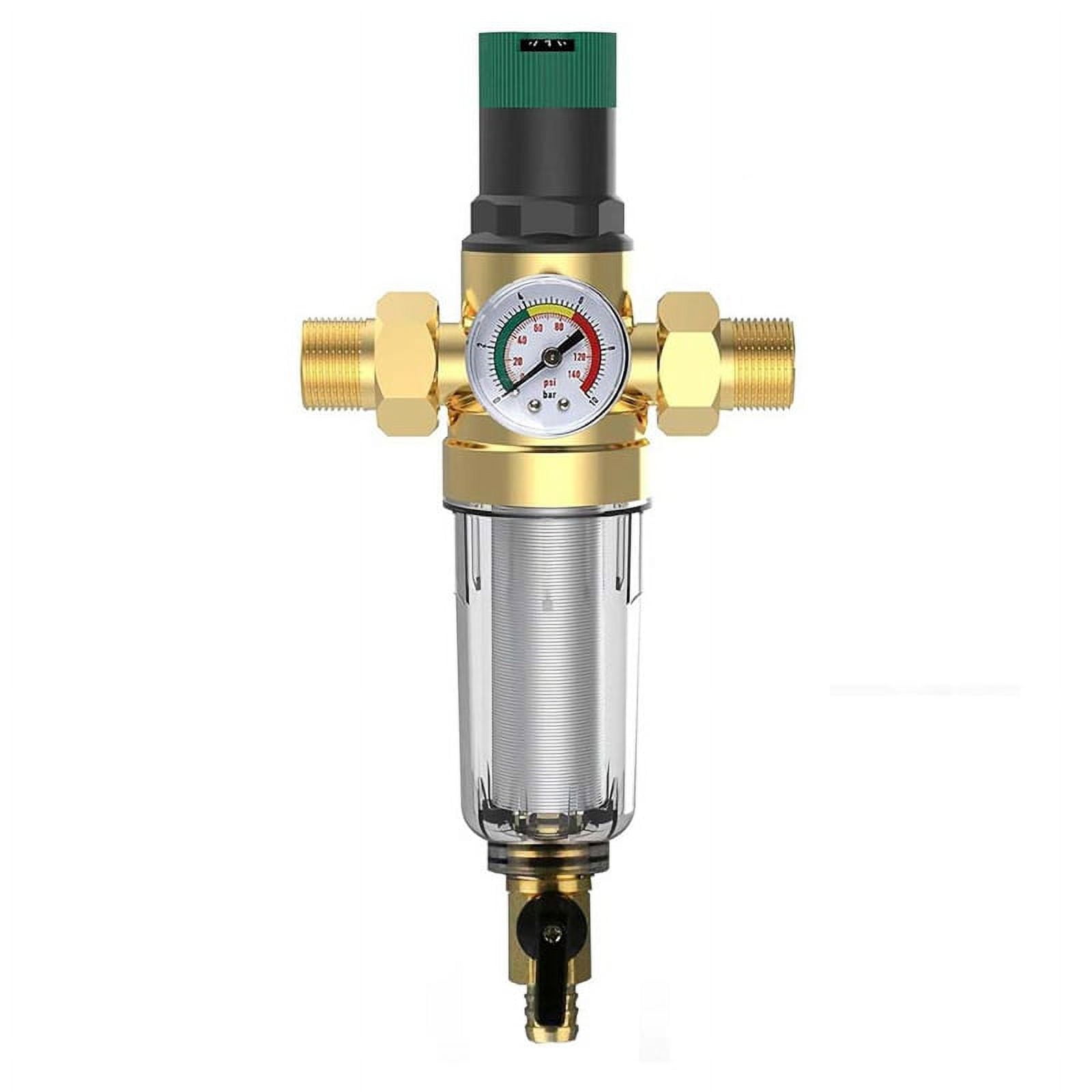 Backwash Filter with Pressure Regulator and Pressure Gauge, 3/4 Inch ...