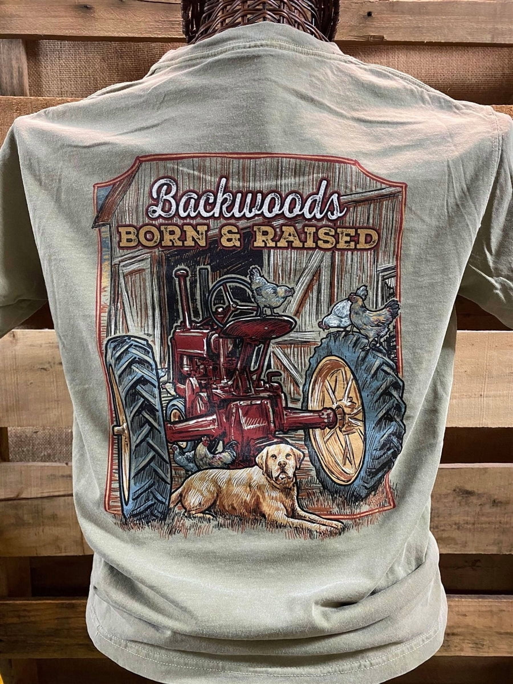 Backwoods Born Raised Tractor Dog Bright Unisex T Shirt - Walmart.com