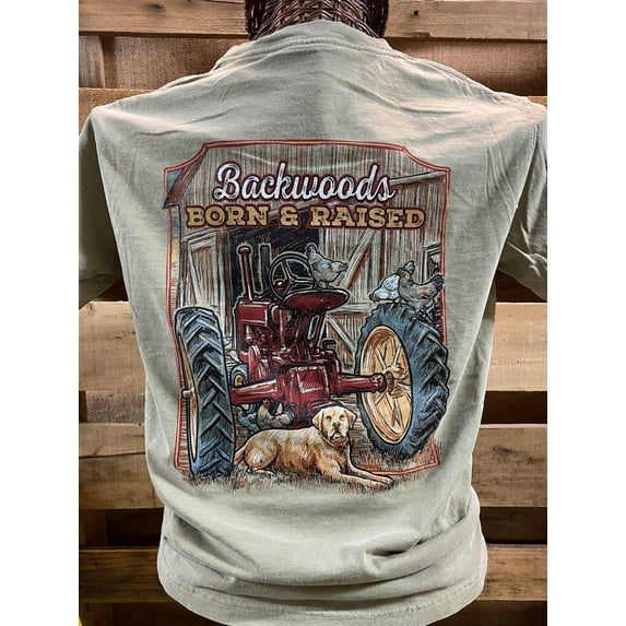 Backwoods Born Raised Tractor Dog Bright Unisex T Shirt - Walmart.com