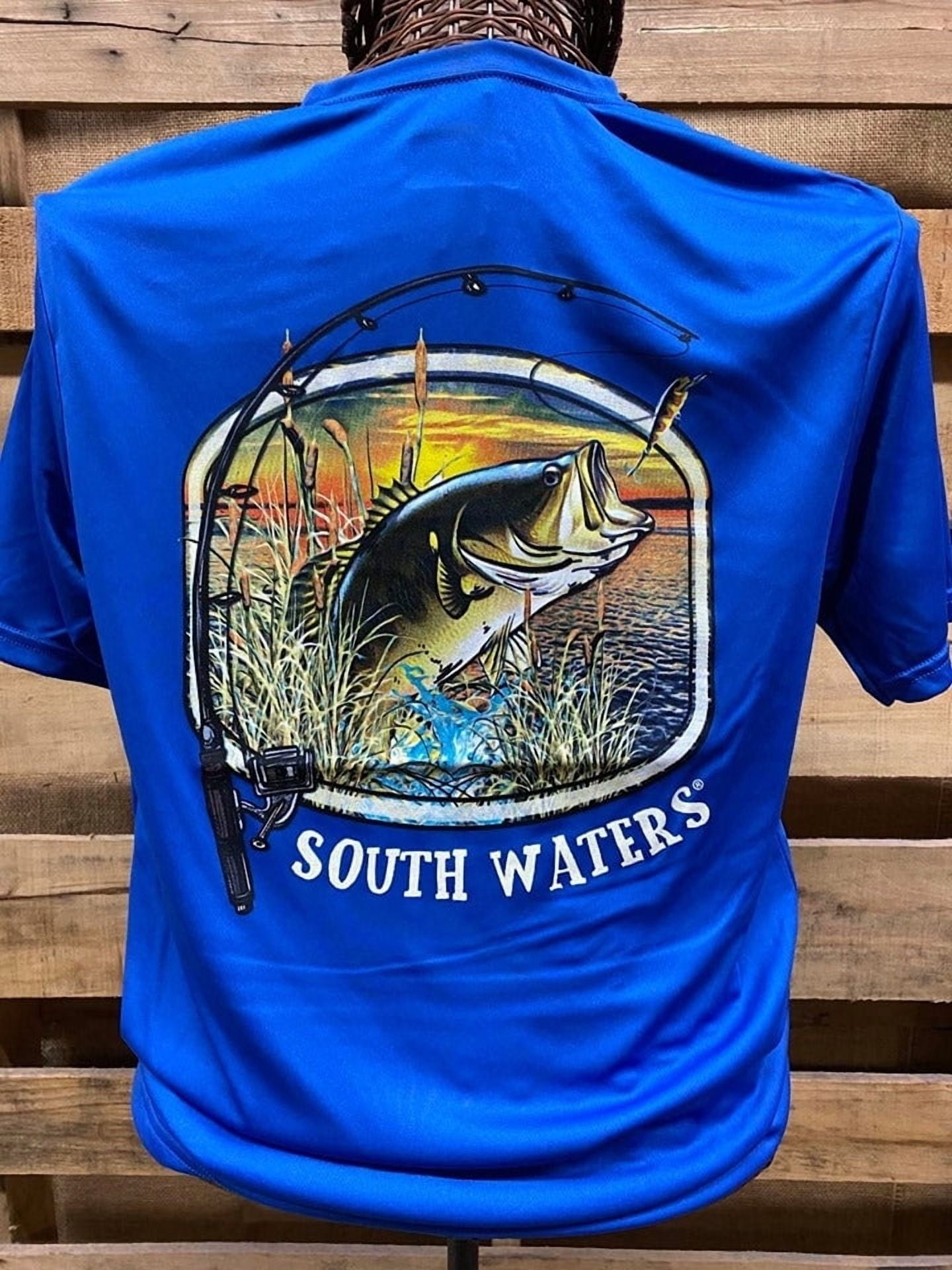 Backwoods South Waters Fishing Bass A-4 Cooling Royal Blue Bright ...
