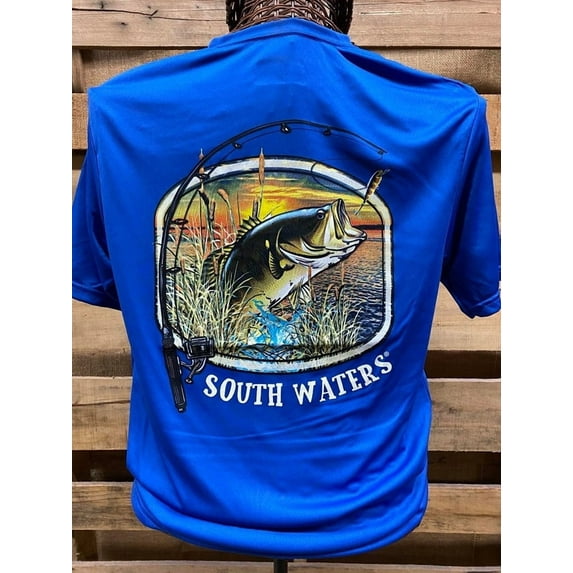 Backwoods South Waters Fishing Bass A-4 Cooling Royal Blue Bright ...