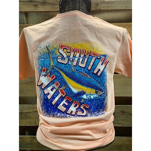 Backwoods South Waters Tuna Beach Fish Fishing Bright Unisex T Shirt ...