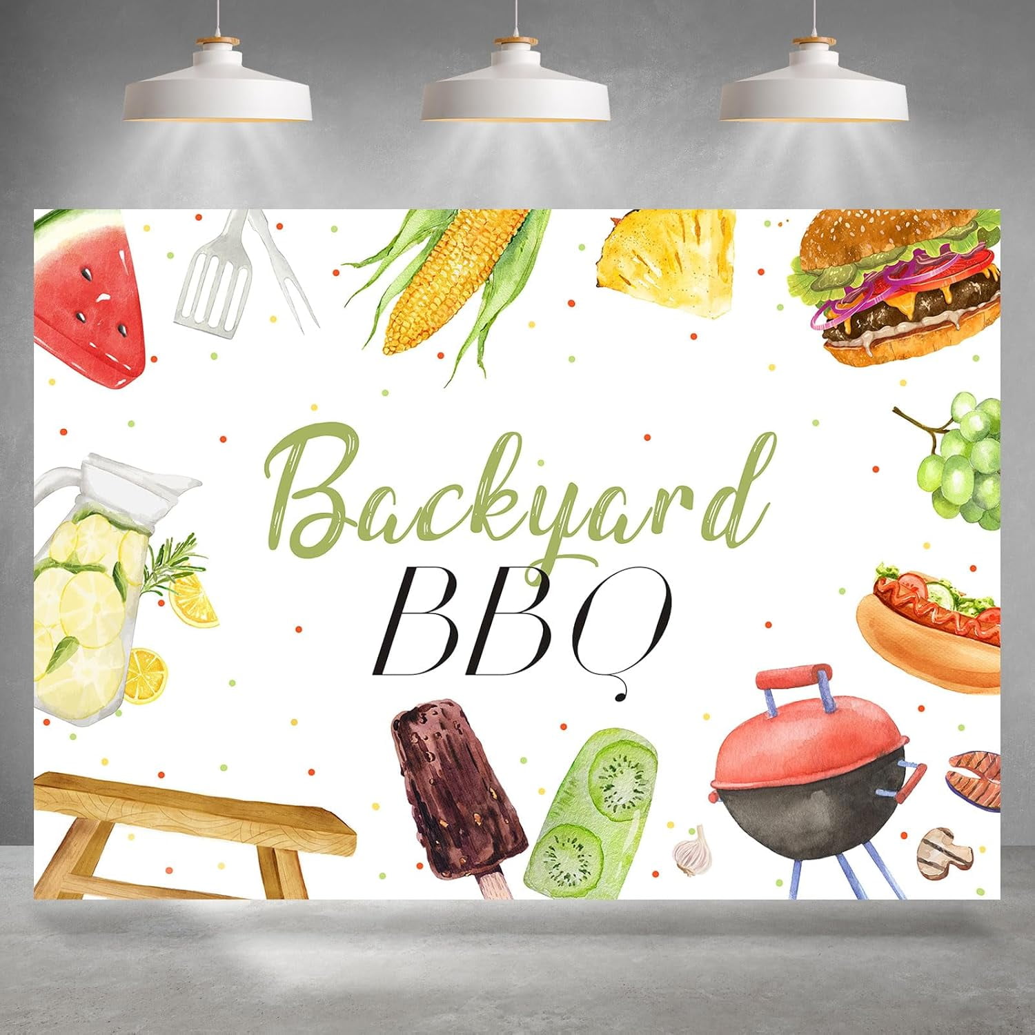 Backyard BBQ Backdrop Barbecue Fruit Juice Ice Cream Photography ...