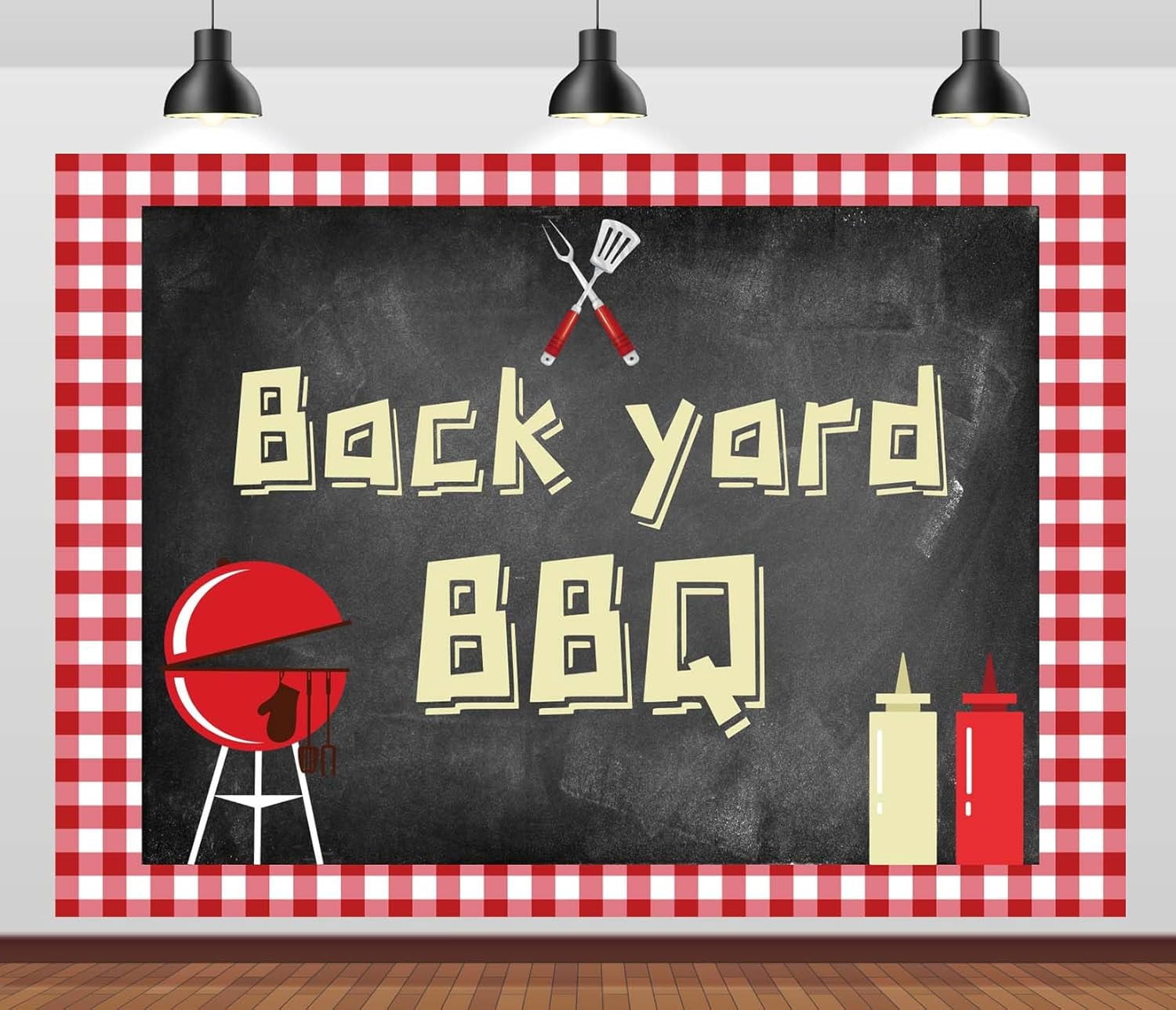 Backyard BBQ Backdrop Family Picnic Photography Background Rustic Red ...