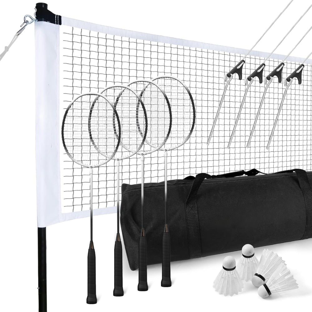 Backyard Badminton Set, Shuttlecock and Handbag with 4 Badminton ...