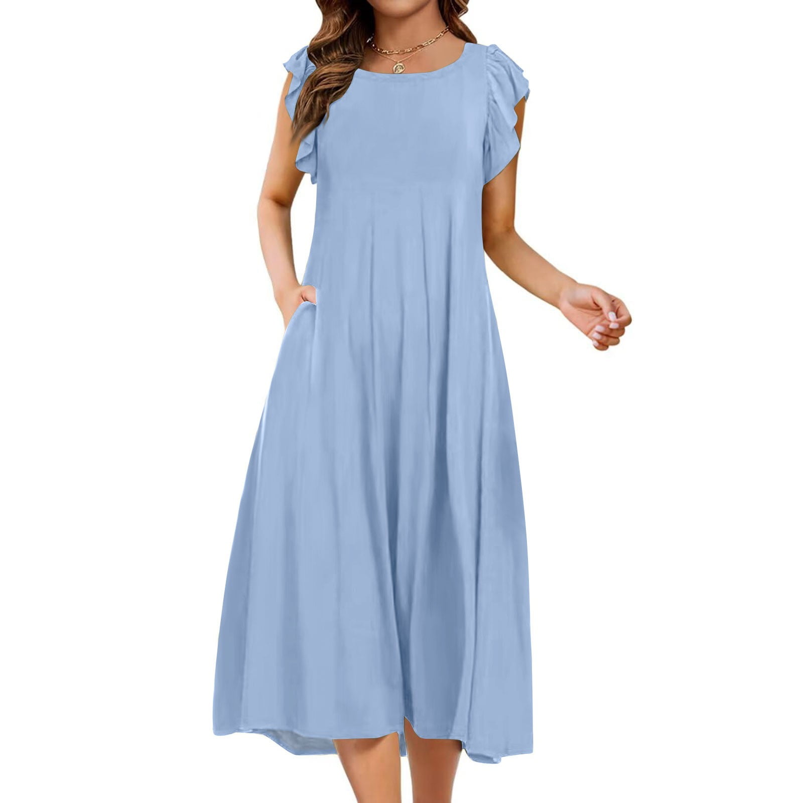 Backyard Bbq Dresses Loose Fit Short Sleeve Beach Coverup, Party for ...