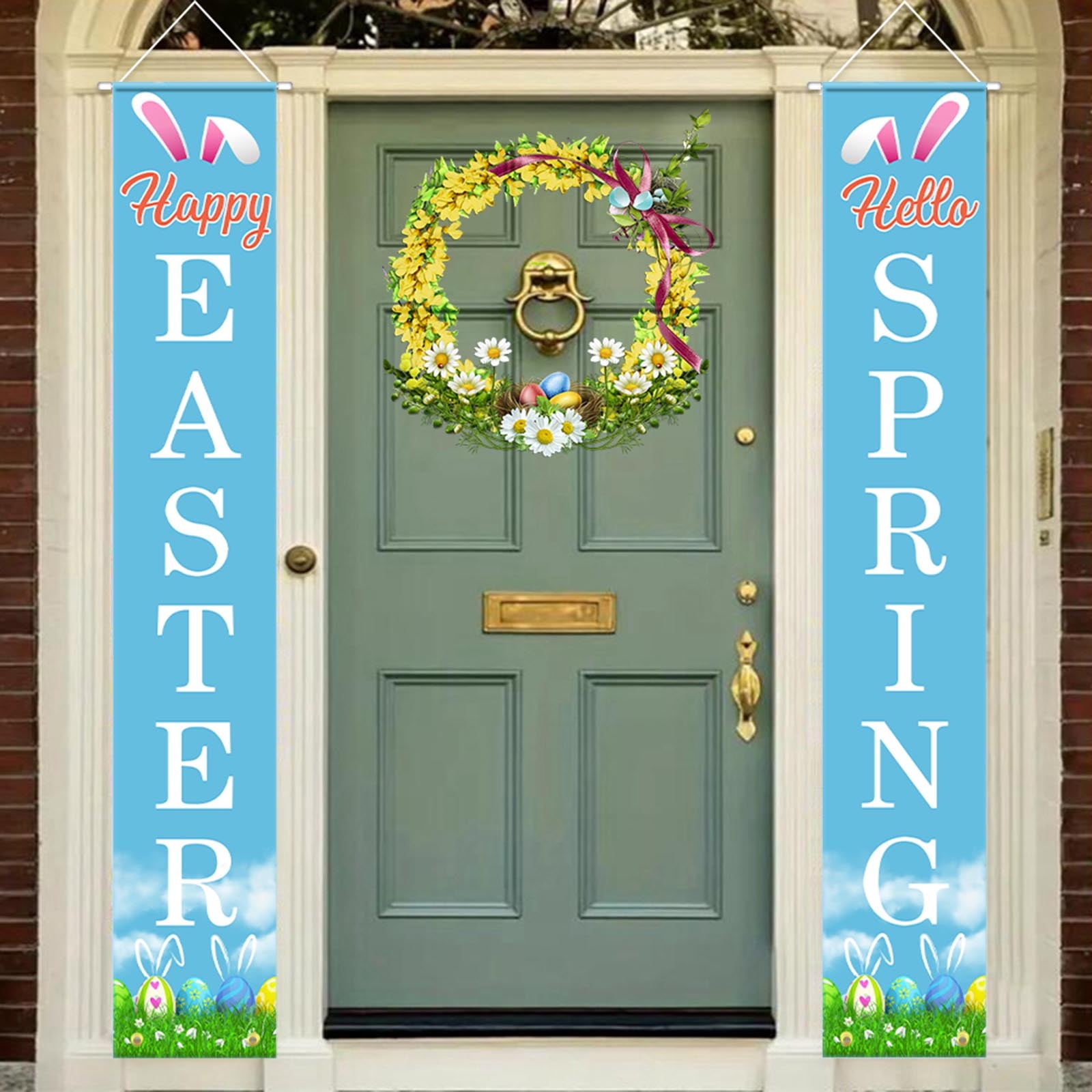 Backyard Beauty Boosters New Easter Couplet Chicken Rabbit Bunting ...