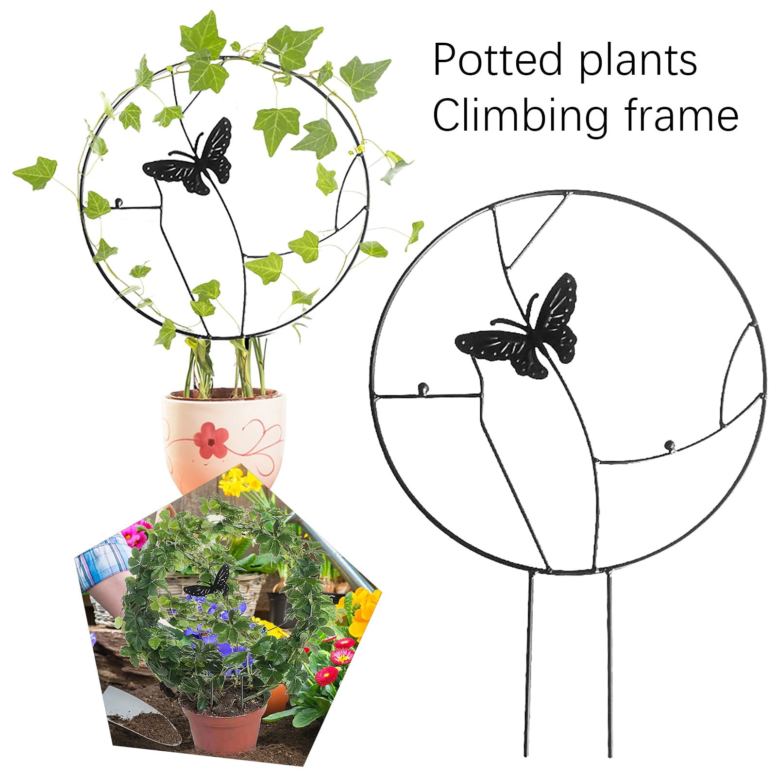 Backyard Bliss Builders Climbing Bracket Garden Retro Potted With Round ...