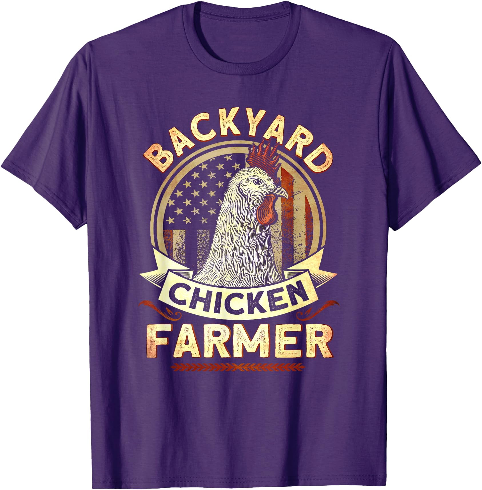 Backyard Chicken Farmer 4th of July USA Flag Softstyle Unisex T-Shirt ...