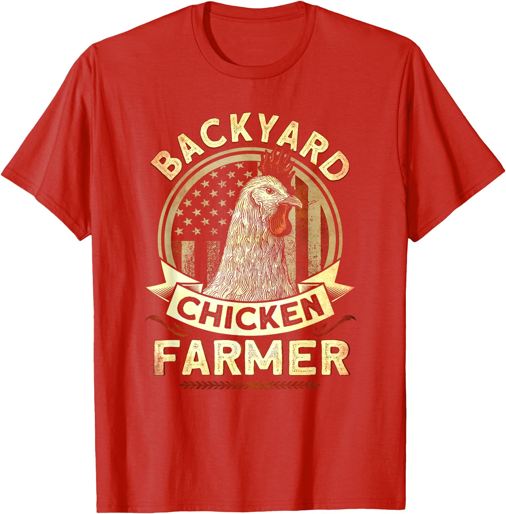 Backyard Chicken Farmer 4th of July USA Flag Softstyle Unisex T-Shirt,Red Color,Size 3XL ...