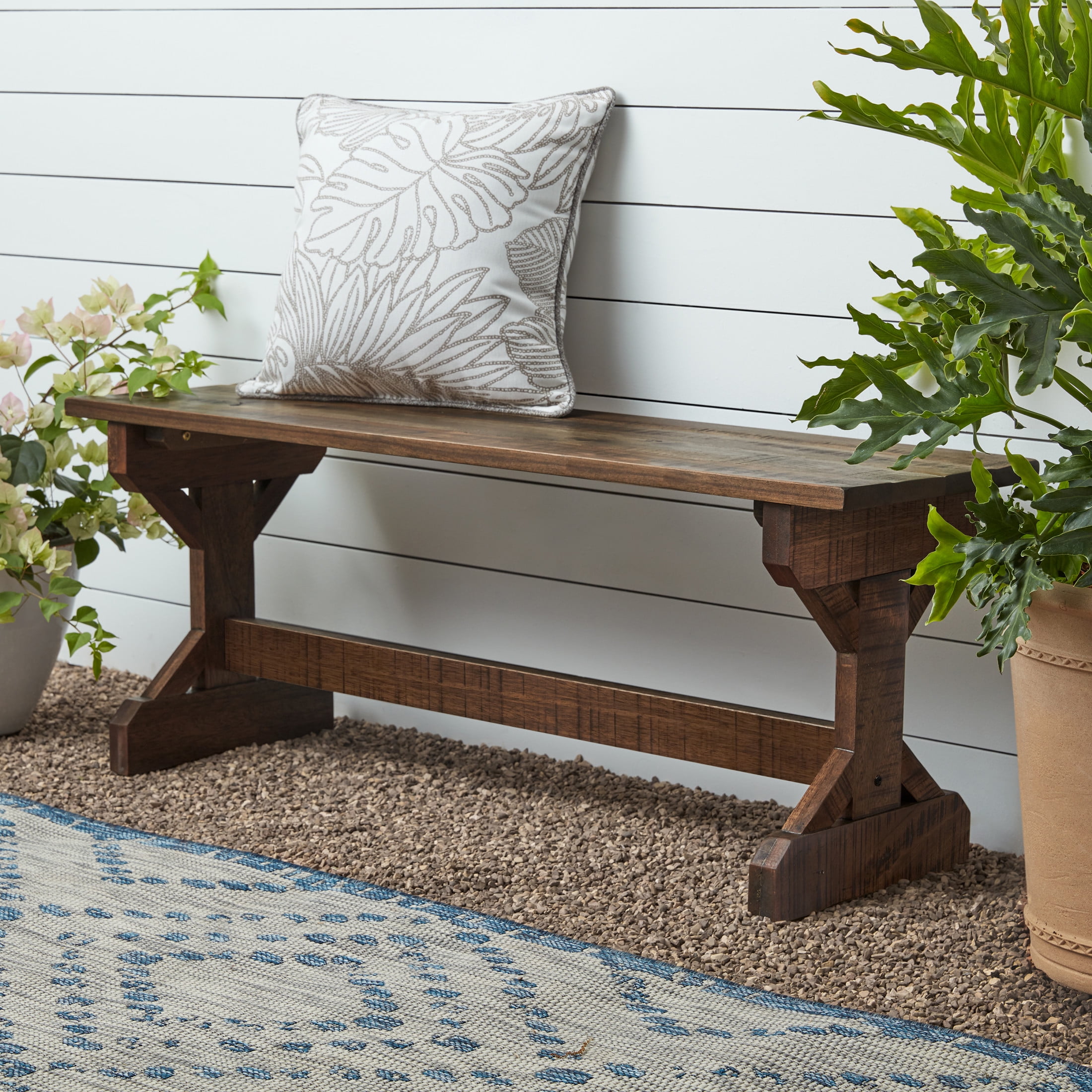 Backyard Discovery, Farmhouse Bench, 46" Meranti Wood, Outdoor Indoor ...