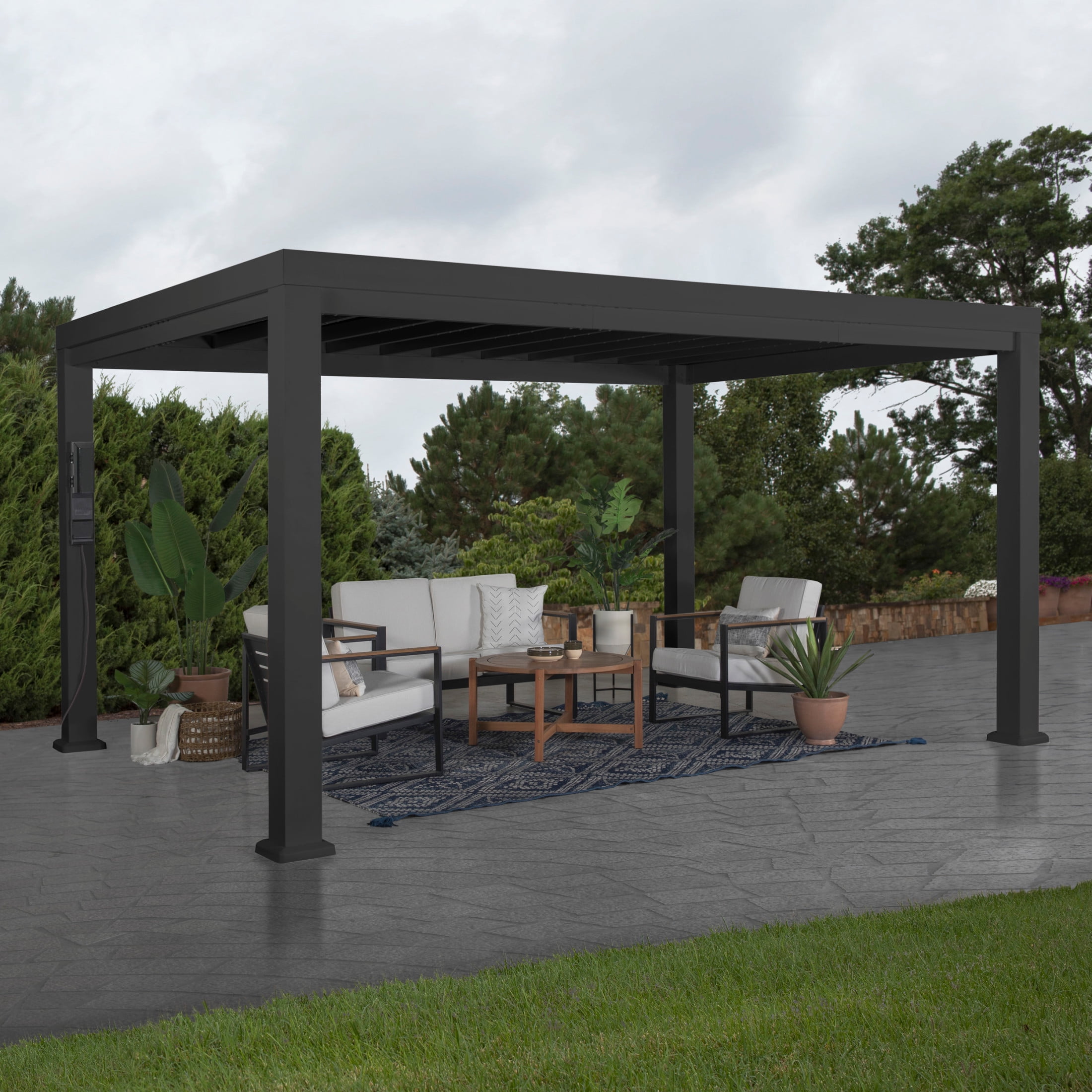 Backyard Discovery Trenton 14' x 10' Modern Steel Pergola, Metal ...
