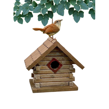 Rustic Wren Bird House with Metal Roof - Walmart.com