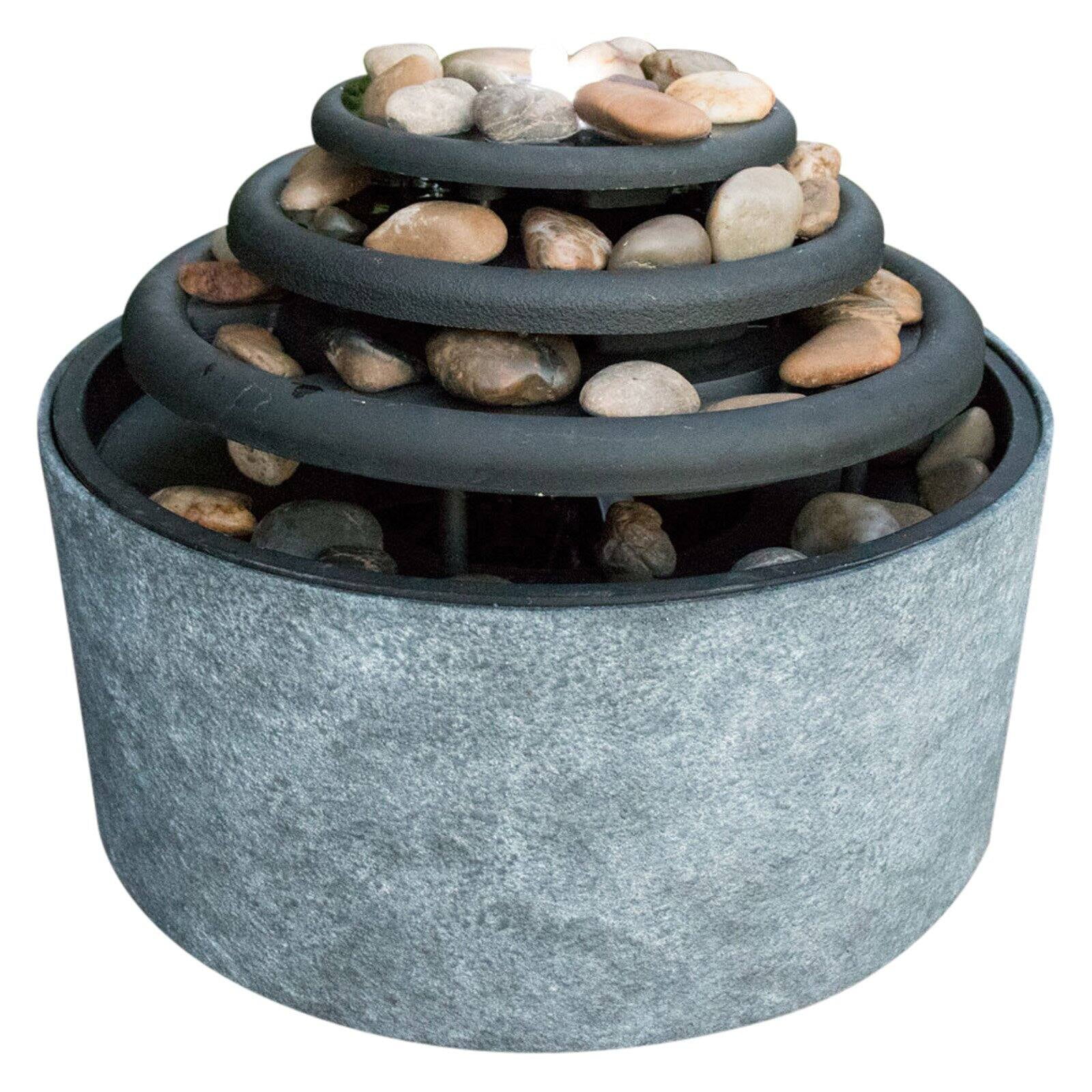 Backyard Expressions 20 in. Light Up Fountain with Decorative Rocks ...