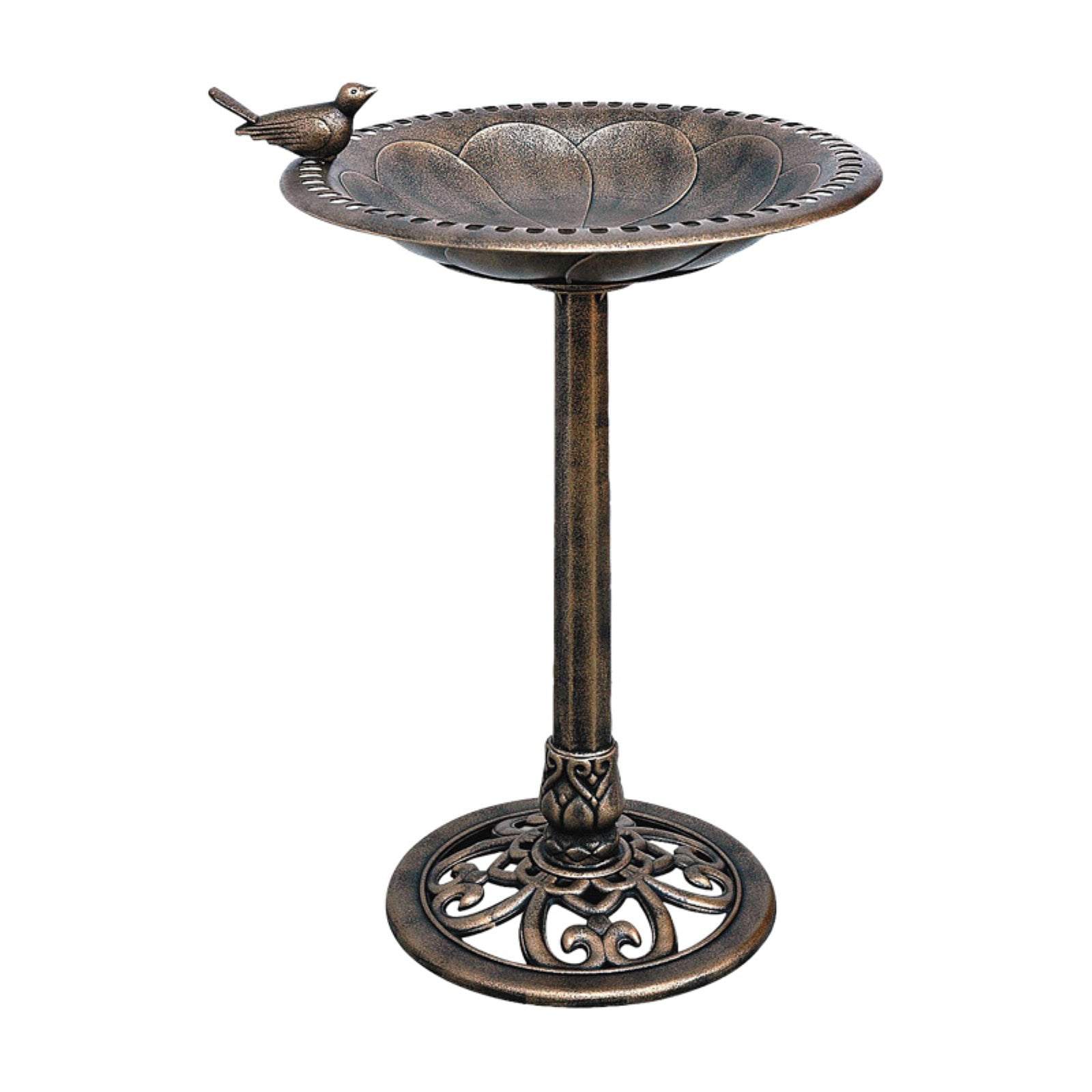 Backyard Expressions Resin Bird Bath with Bird - Walmart.com