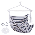 Backyard Expressions Striped Hammock Chair Hanging Rope Swing Chair ...