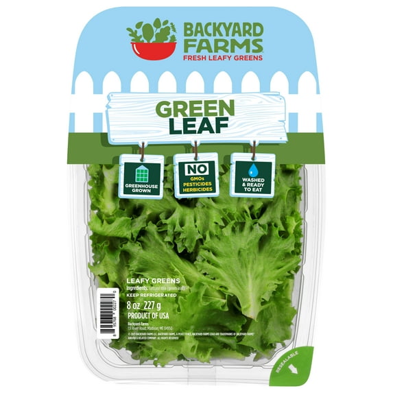 Backyard Farms Green Leaf Pre-Washed Lettuce, 8 oz Resealable Package ...