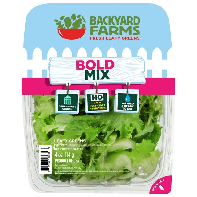 Backyard Farms Pre-Washed Bold Mix Letttuce, 4 oz Resealable Package ...