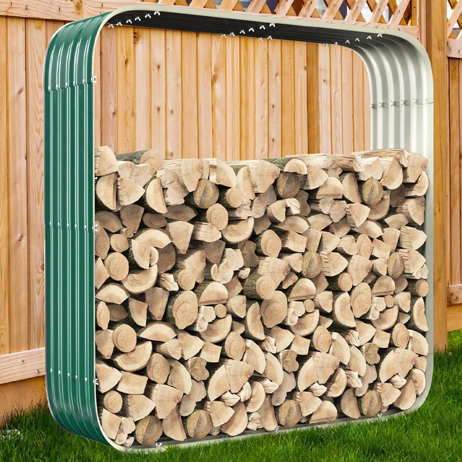 Backyard | Galvanized Steel Metal Fire Log Holder Stand for Fireplace ...