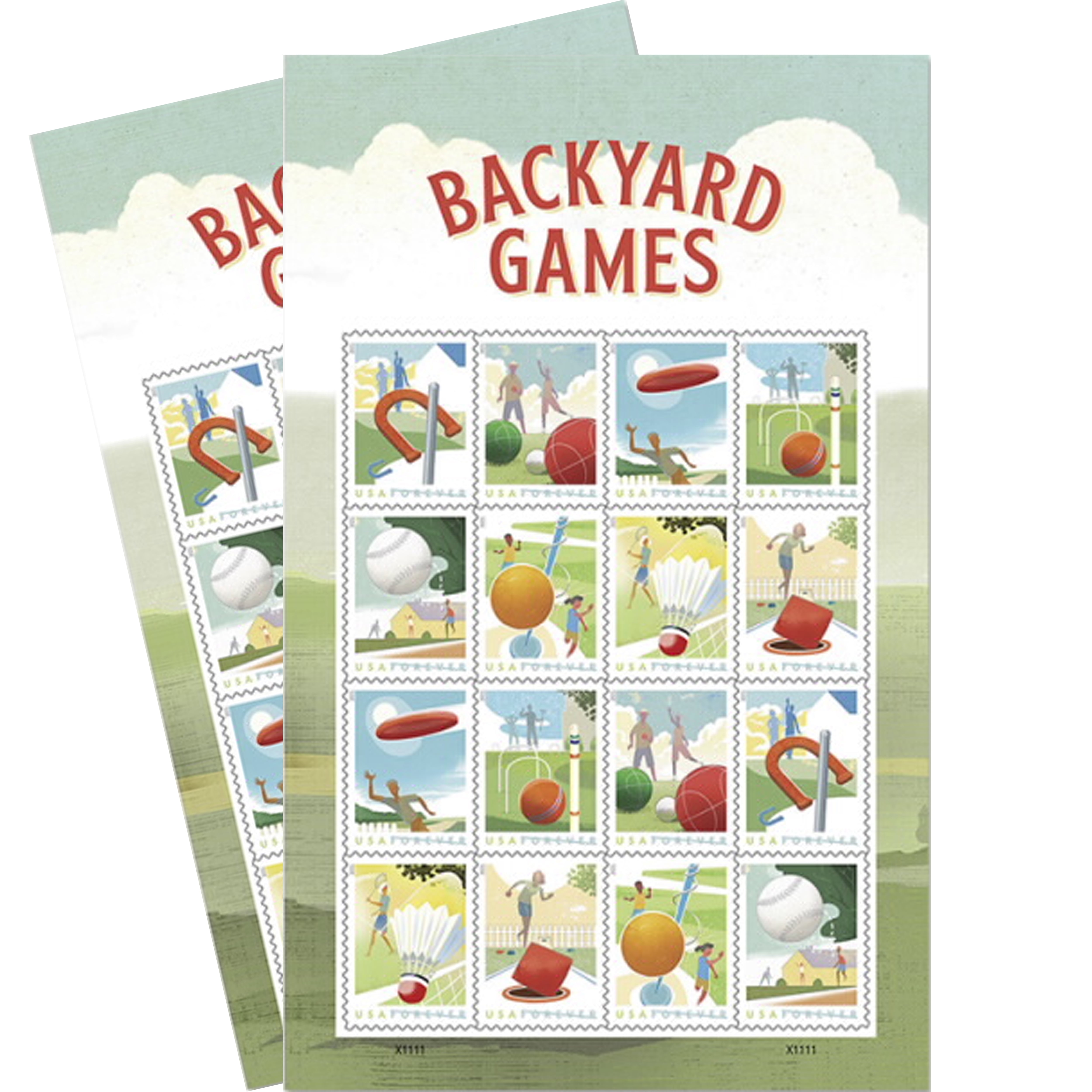 Backyard Games USPS Forever Postage Stamp 2 Sheets of 16 US First Class ...
