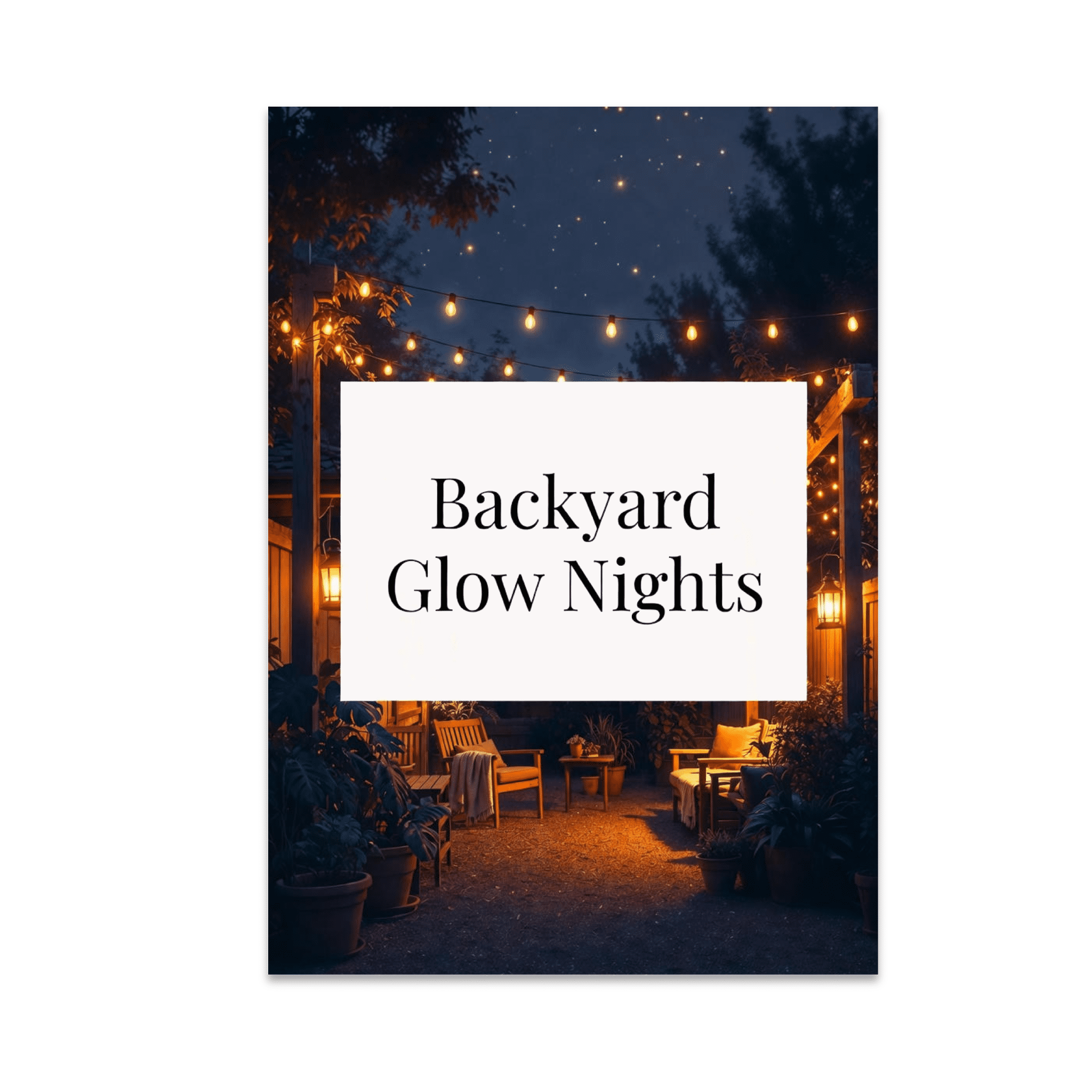 Backyard Glow Nights - Rustic Home Decor - 13x19 Poster Print - Walmart.com