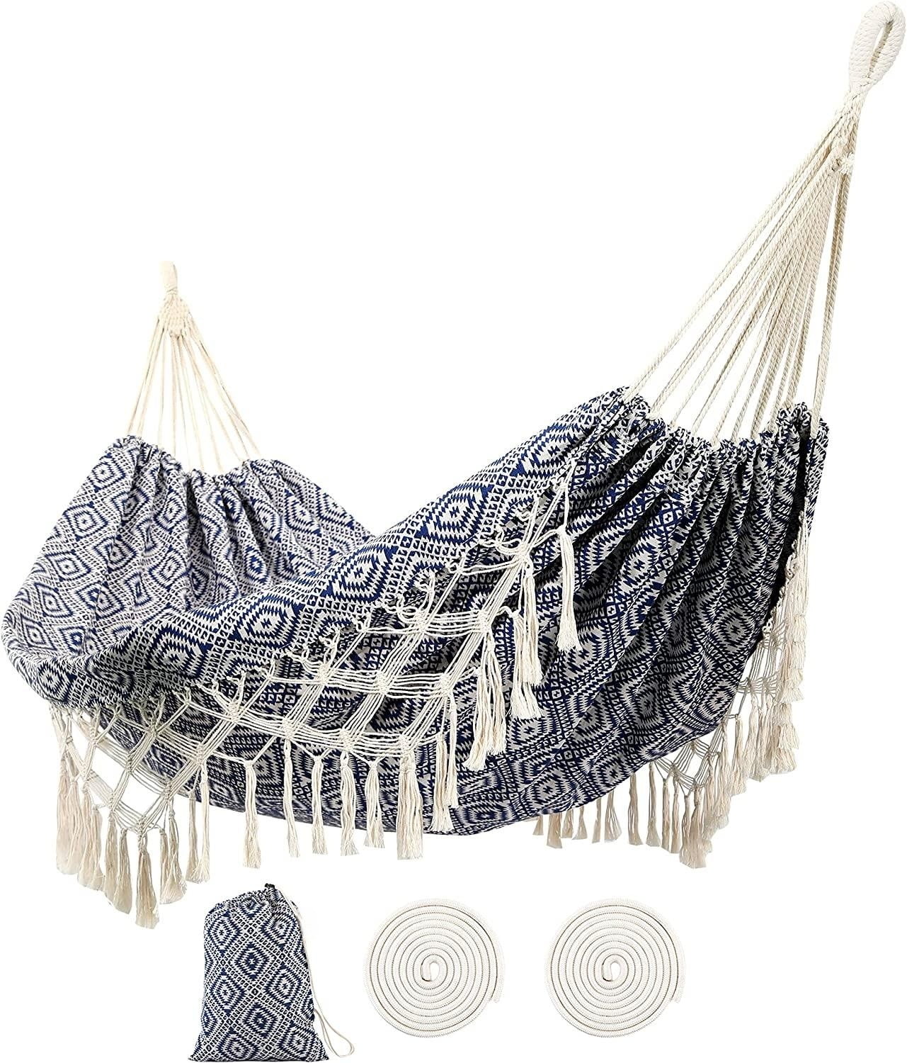 Backyard Hammock with Tassels,Garden Hammocks with Portable Carry,Bag ...