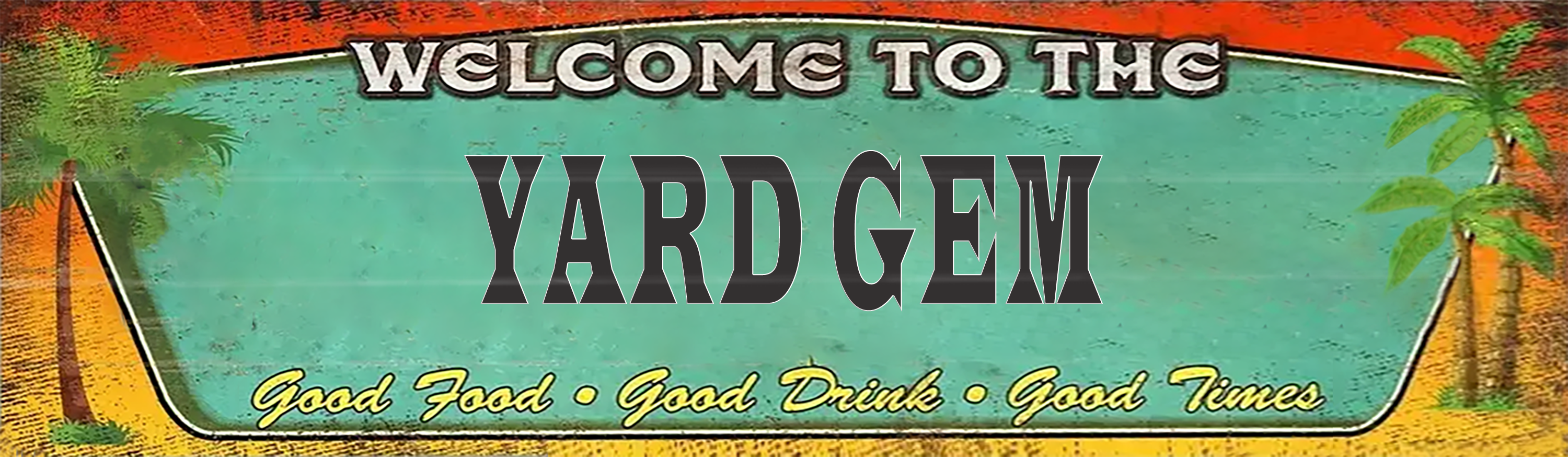 Yard Gem Welcome Tin Sign - 16x4 Inch Amethyst Cave Decor for Yard ...