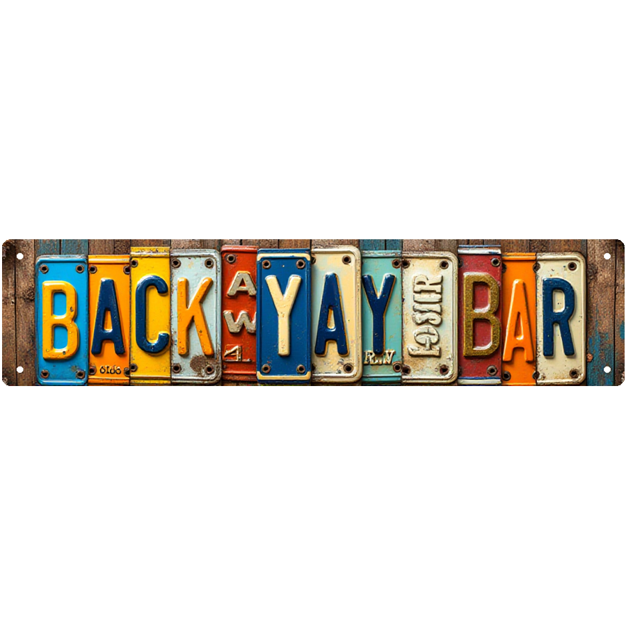 Backyard Humor Tin Sign - 16x4 Inch - Great for Patio, Garage, Man Cave ...