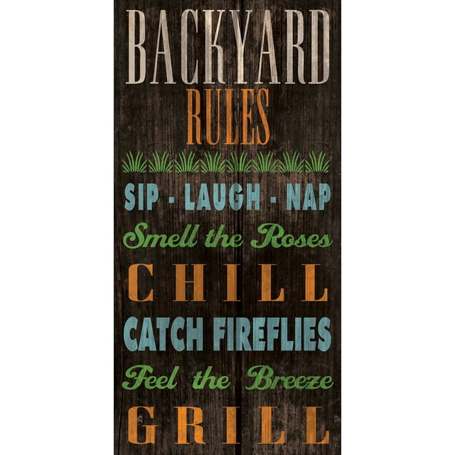 Backyard Rules III Wall Art - Walmart.com