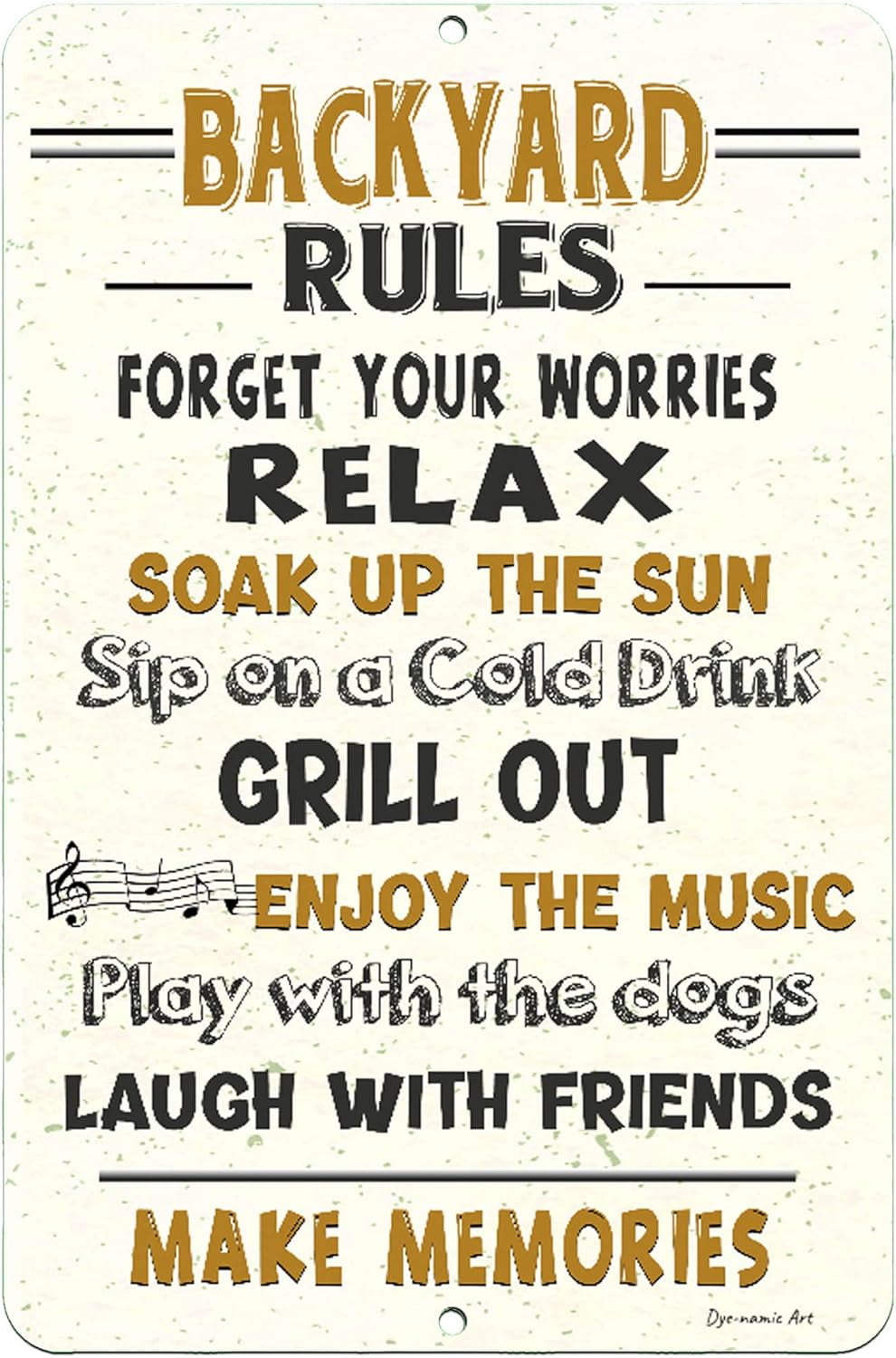 Backyard Rules Metal Sign Fun and Relaxing Outdoor Decor Funny ...