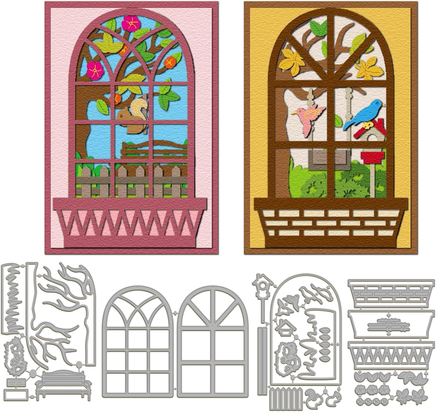 Backyard Scenery Cutting Dies for Card Making Metal Die Cuts Window ...