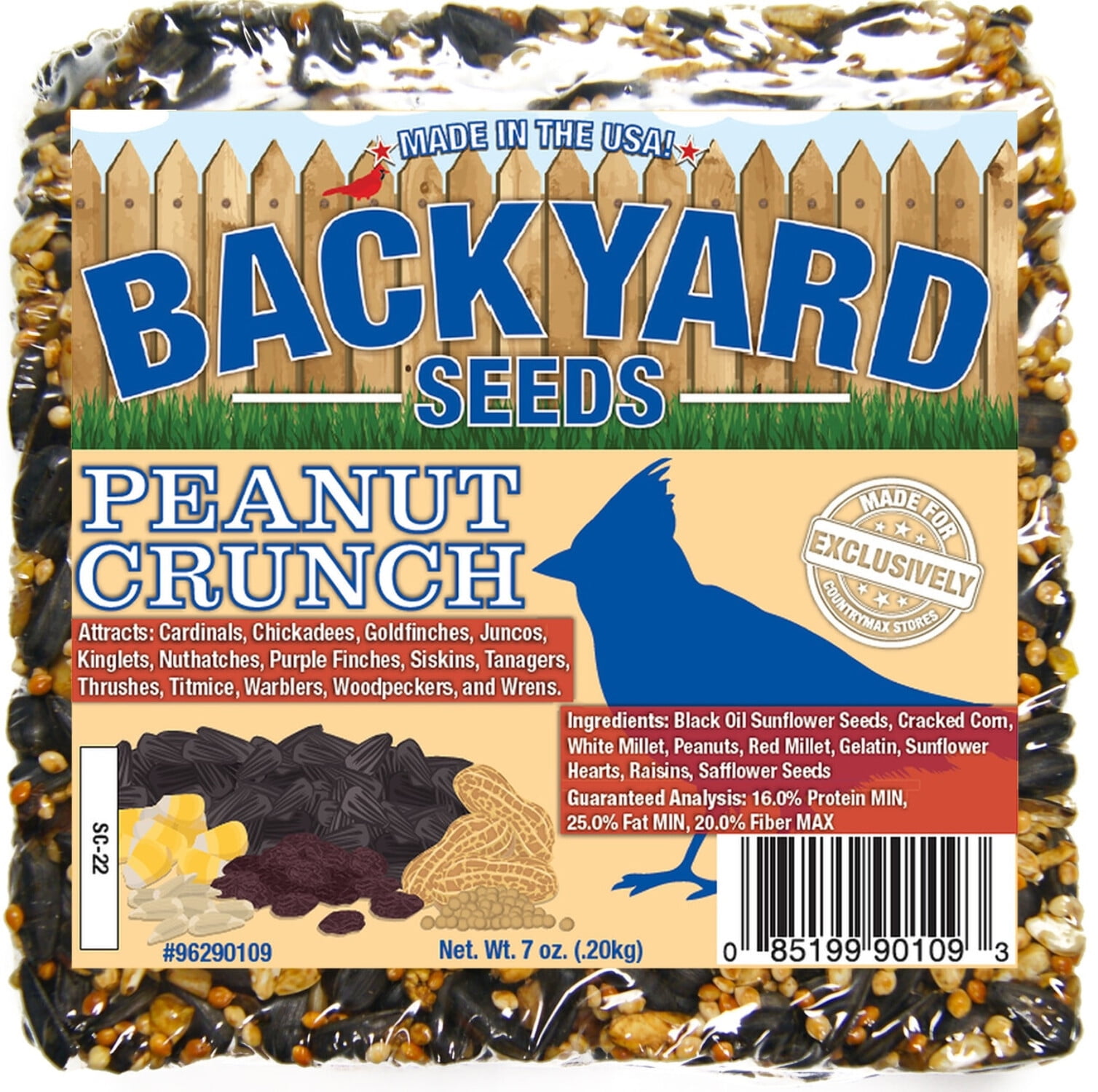 Backyard Seeds Peanut Crunch Seed Cake, 7oz - Walmart.com