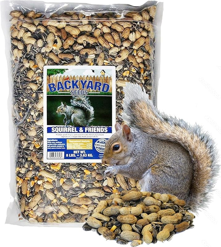 Backyard Seeds Squirrel & Chipmunk Food Mix – 8 lb Bag – Premium ...