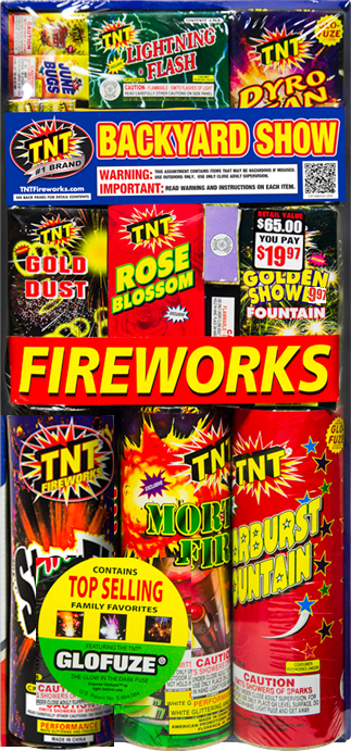 Backyard Show, TNT Fireworks, Ground Based Fountain Firework Assortment ...