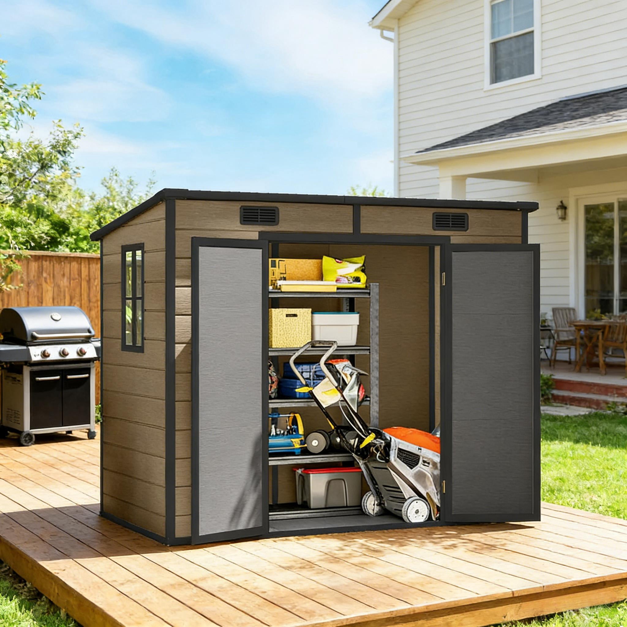 Backyard Storage Shed,Outdoor Storage Shed,Spacious Lawn Shed - Walmart.com