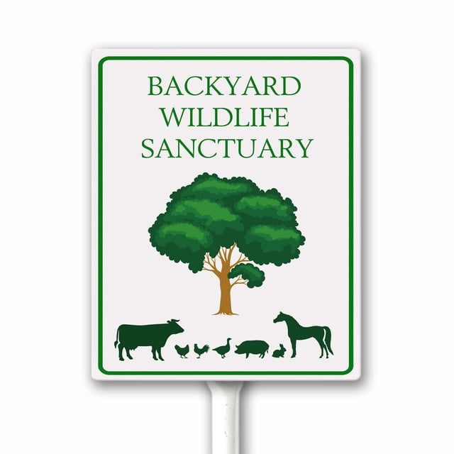 Backyard Wildlife Sanctuary Sign, Wildlife Garden Sign, Fun Sign For ...