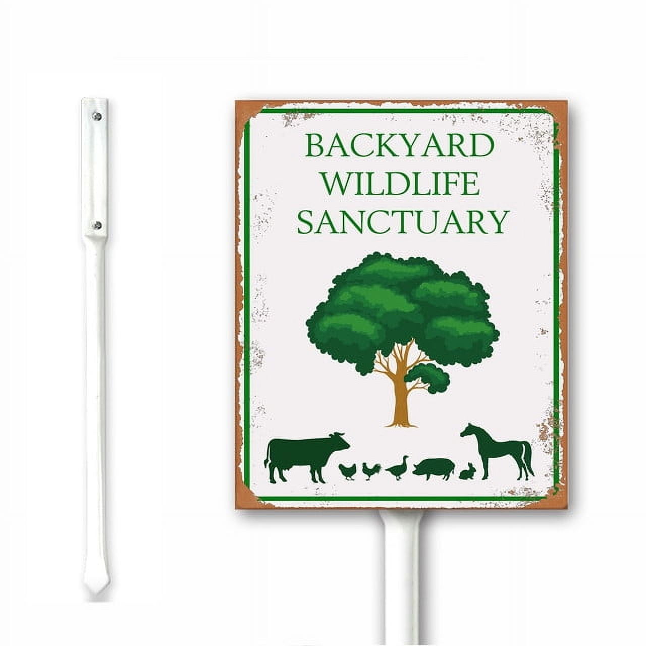 Backyard Wildlife Sanctuary Sign, Wildlife Garden Sign, Fun Sign For ...