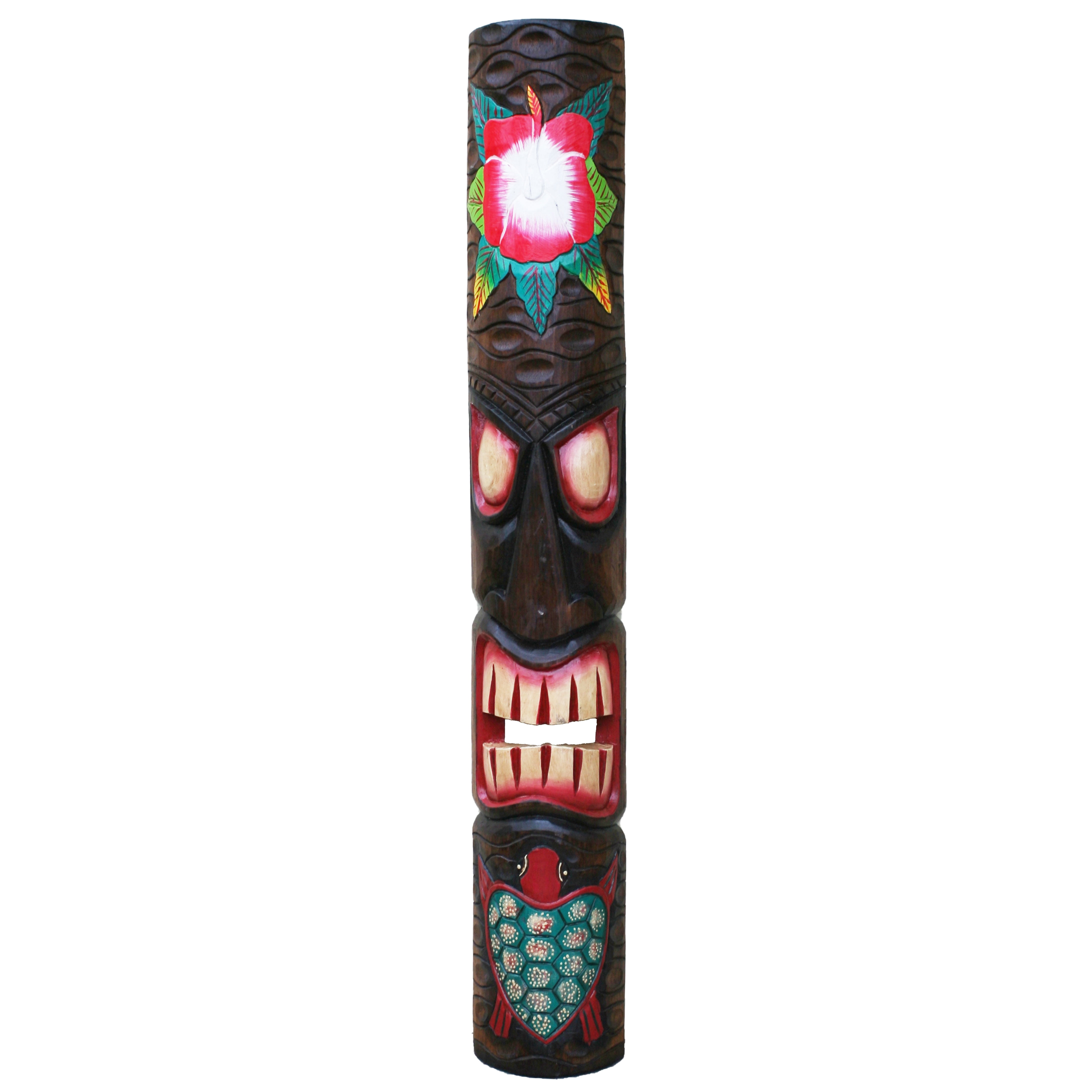 Backyard X-Scapes 40" Tiki Mask Hibiscus Flower Garden Statue - Walmart.com