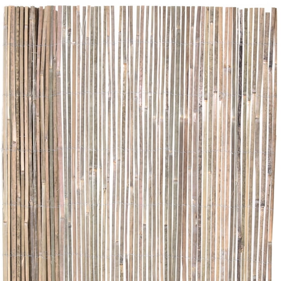 Backyard X-Scapes Natural Raw Split Bamboo Slat Fence 4 ft H x 6 ft L ...