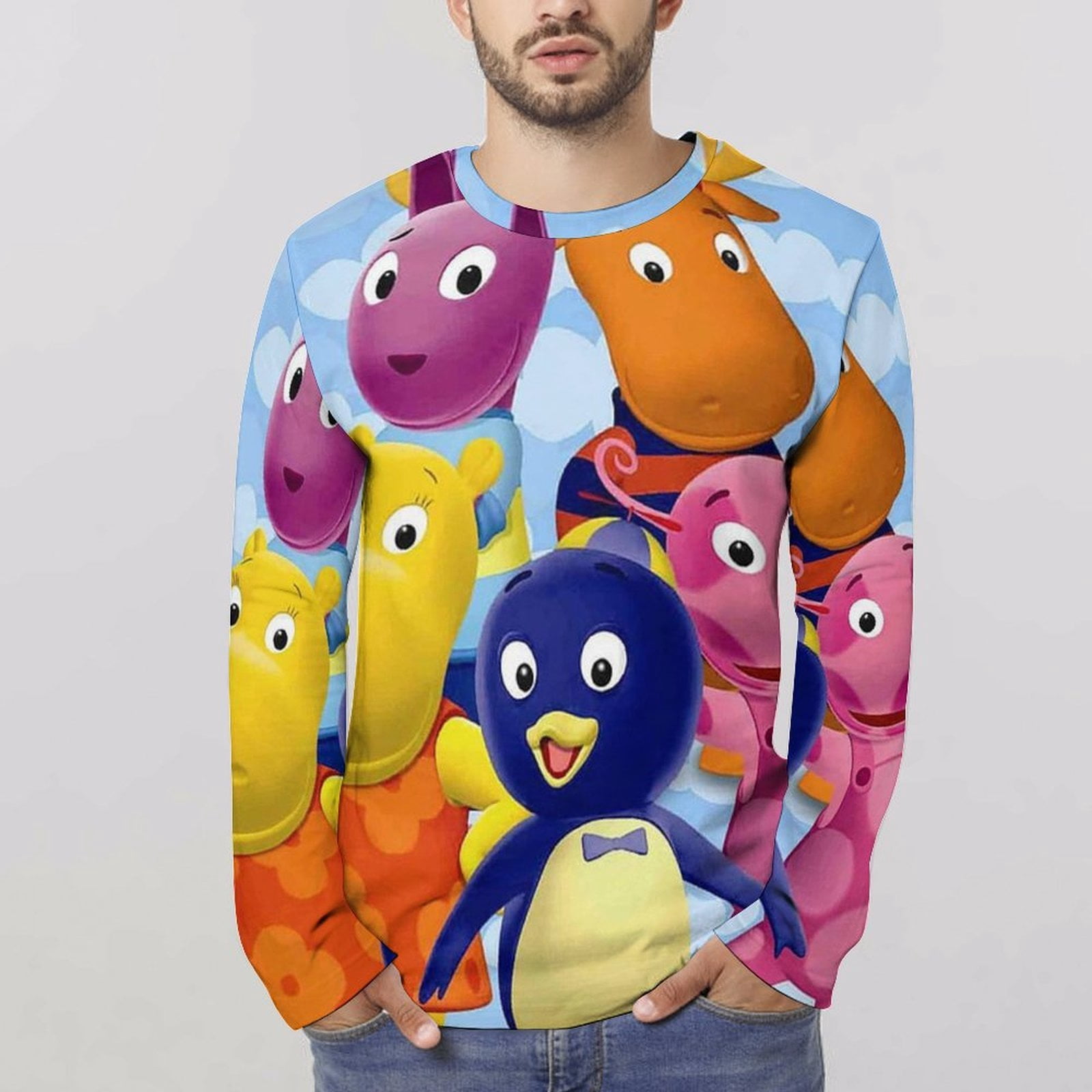 Backyardigans T-shirt for Men Long Sleeve Top Casual Lightweight Tee ...