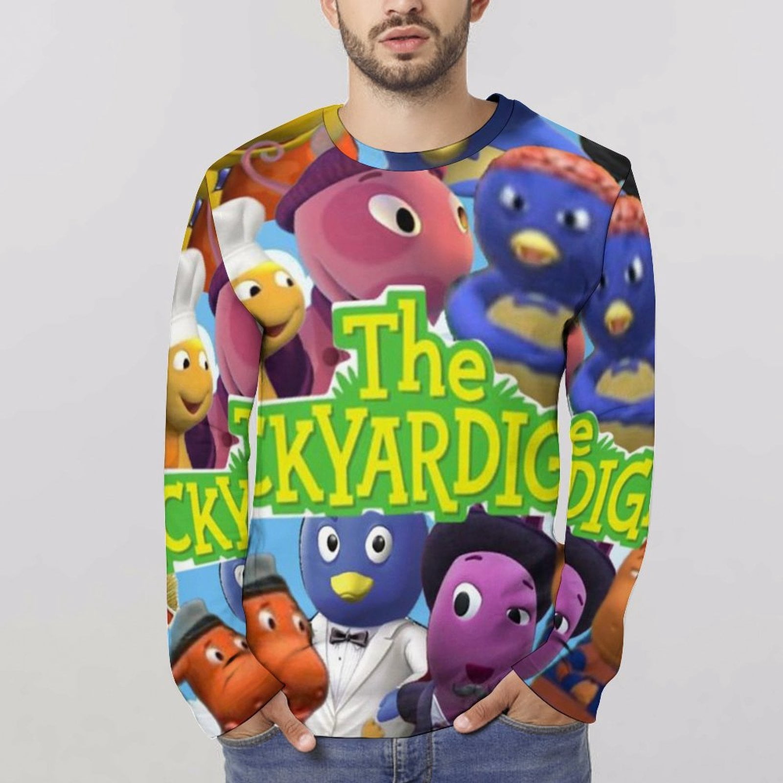 Backyardigans T-shirt for Men Long Sleeve Top Casual Lightweight Tee ...