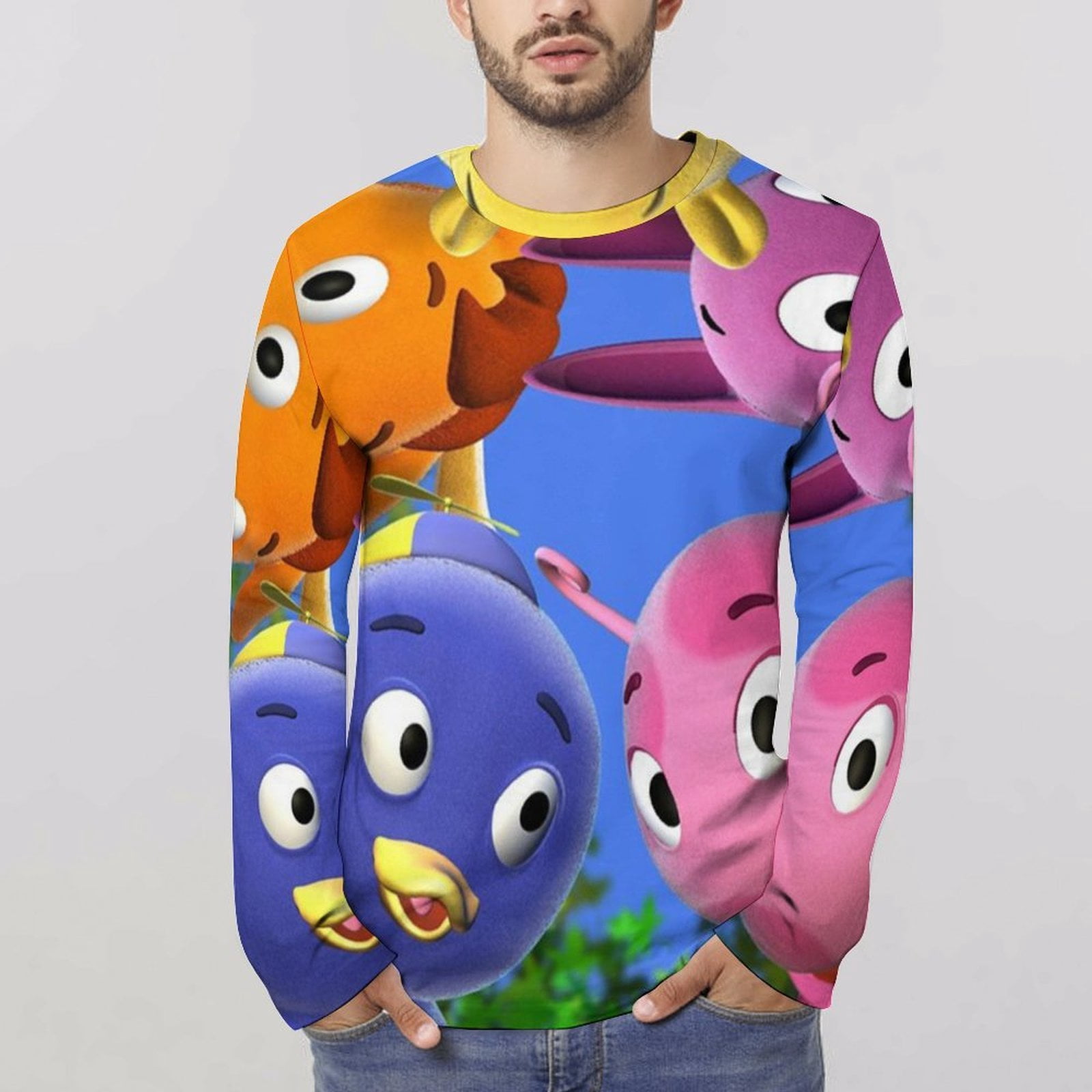 Backyardigans T-shirt for Men Long Sleeve Top Casual Lightweight Tee ...