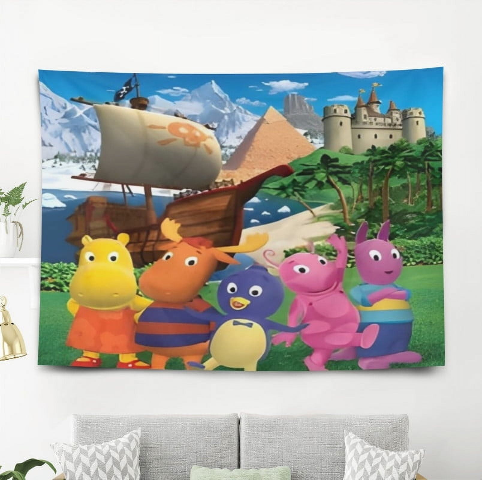 Backyardigans pattern wall hanging 50*60 inches high-quality peach skin ...