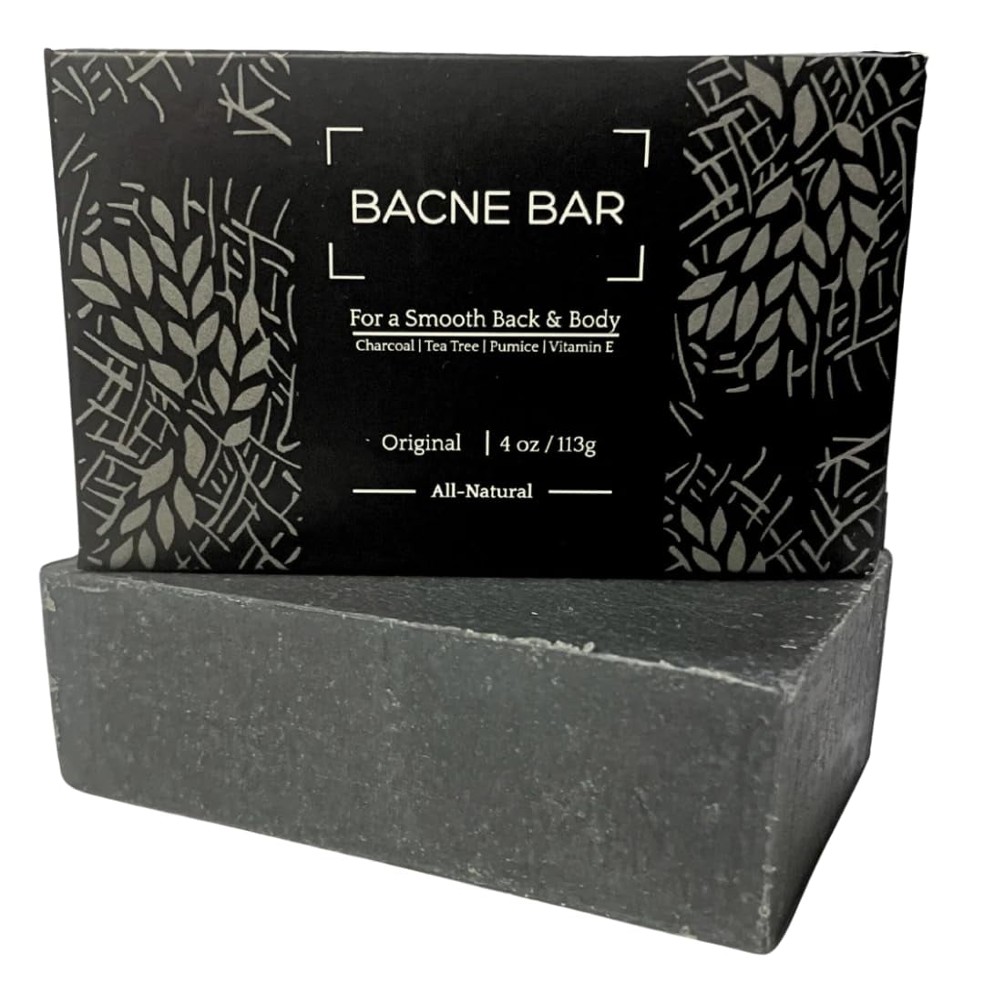 Bacne Bar: All Natural DMF15 Body Acne Soap with Charcoal, Pumice, Tea ...