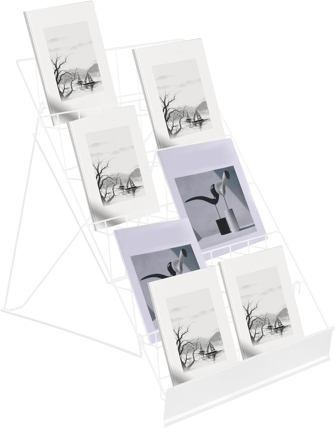 Bacocoo 6 Tier Wire Countertop Racks,Metal Book Display Rack Magazine ...