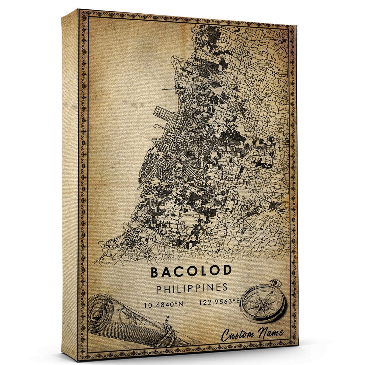 Bacolod Map Poster, Philippines Map Art Poster, Canvas, Bacolod Map ...