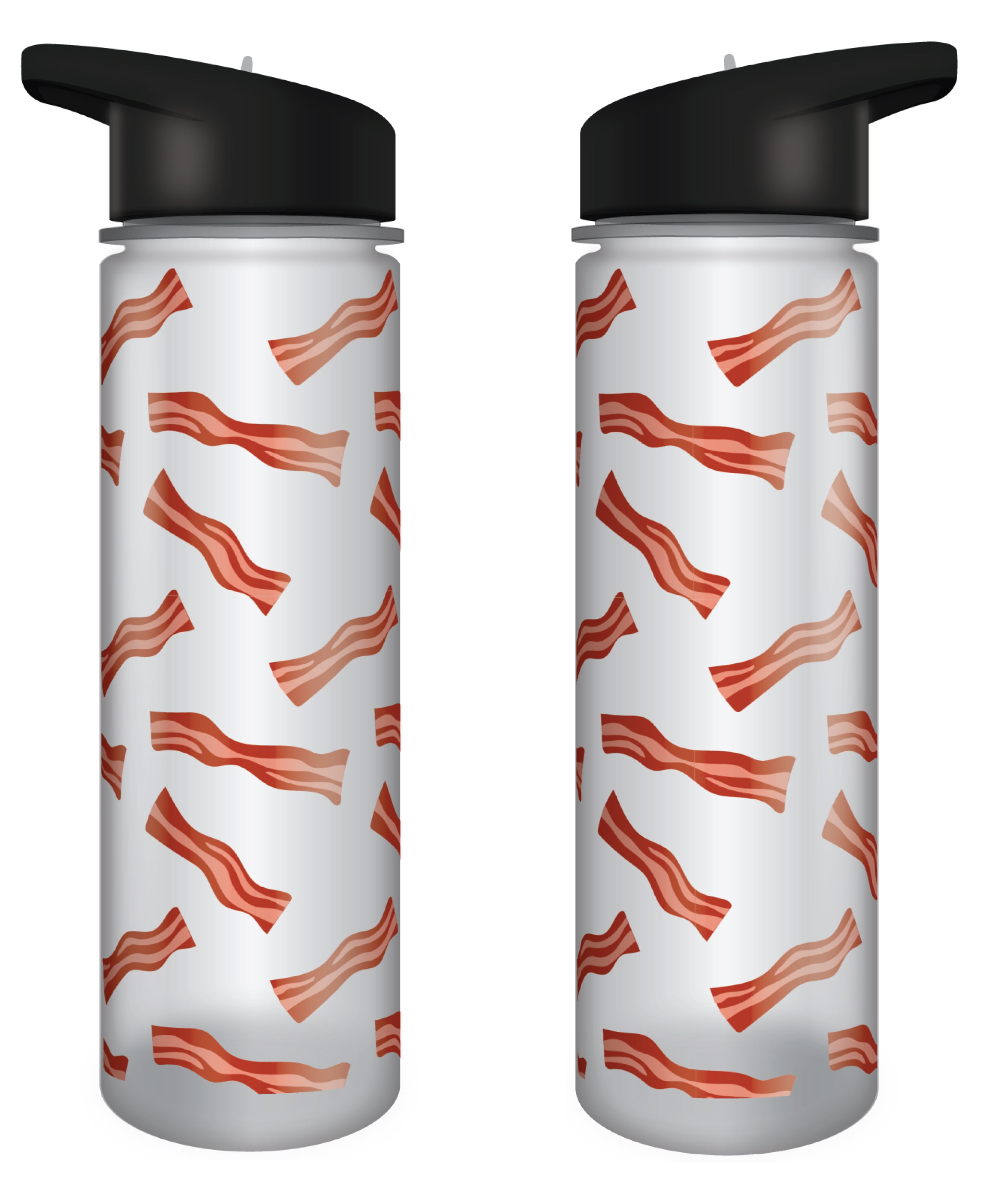 Bacon All Over Pattern 24 Oz Transparent Plastic Water Bottle With ...