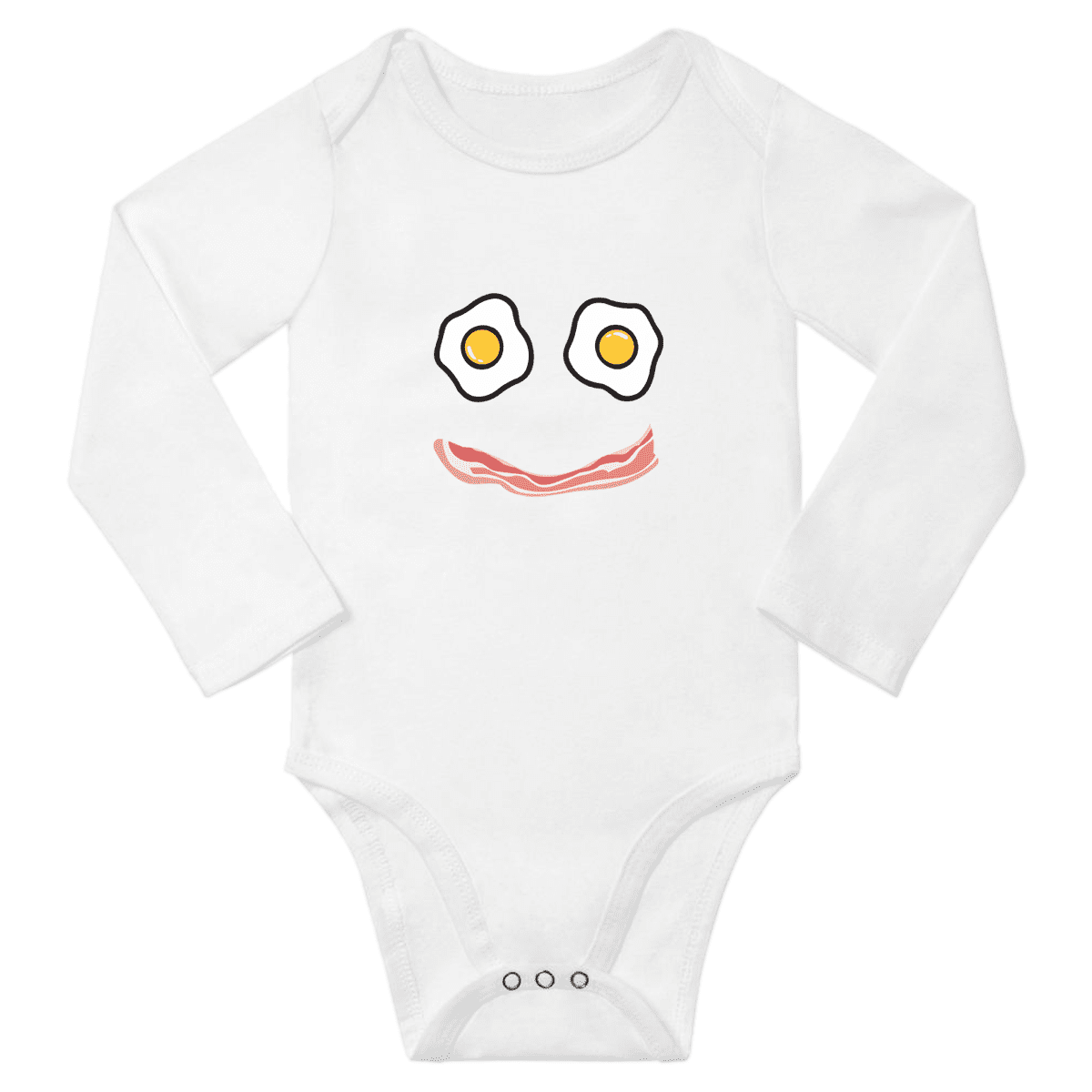 Bacon And Egg Smiley Face Cute Baby Long Sleeve Clothing Bodysuits Boy ...
