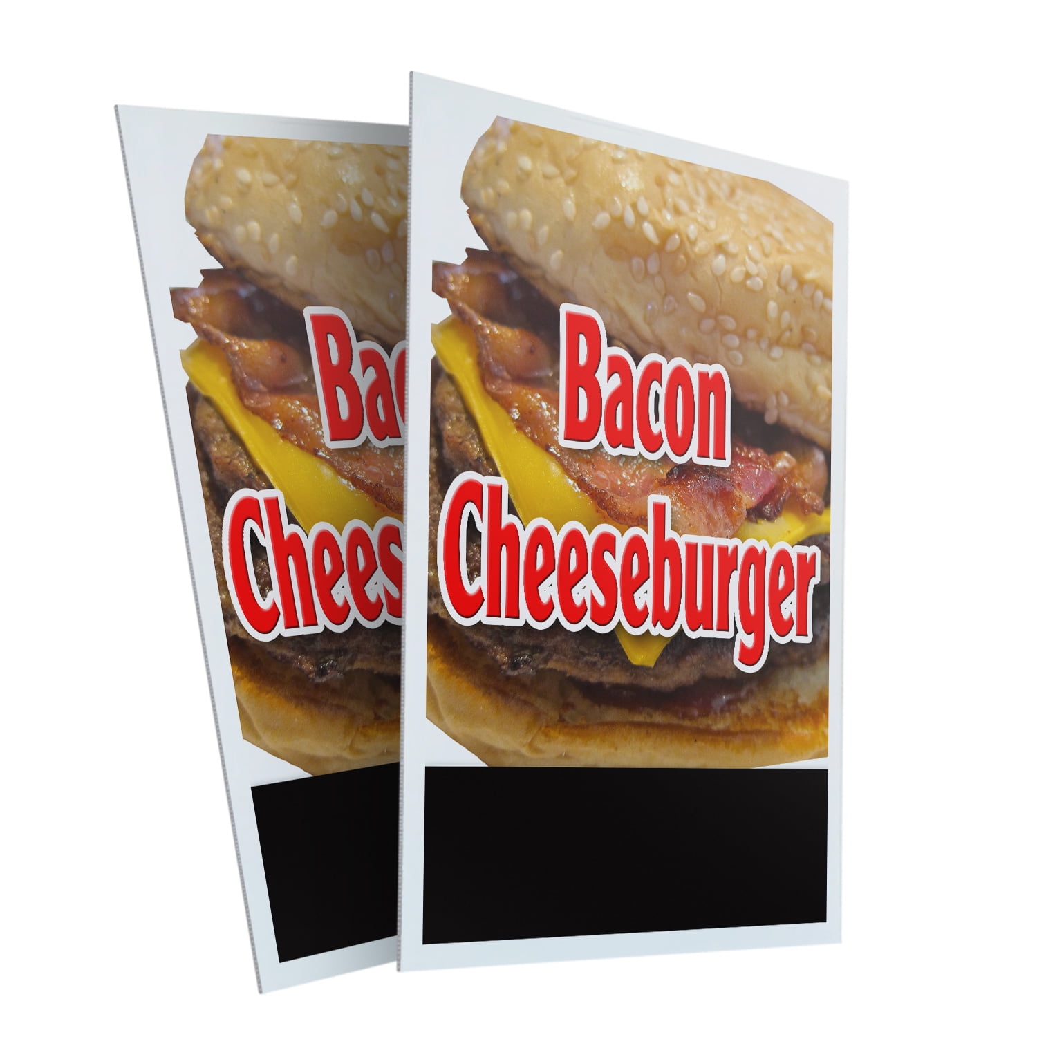 Bacon Cheeseburger (2-PACK) 24" x 36" Plastic Signs | Sign Insert 4mm ...