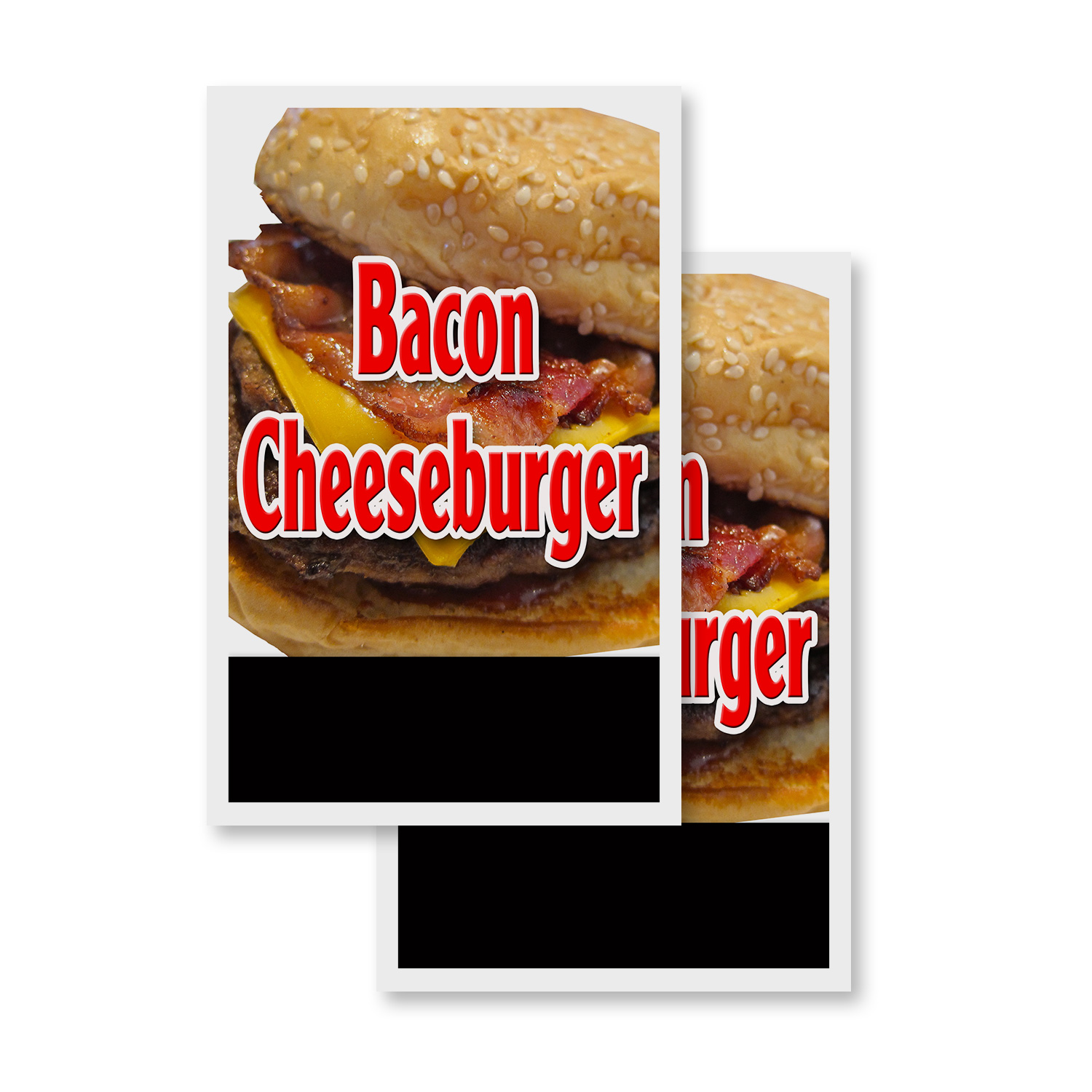 Bacon Cheeseburger (2-PACK) 24" x 36" Vinyl Decals | Sign Insert Peel ...
